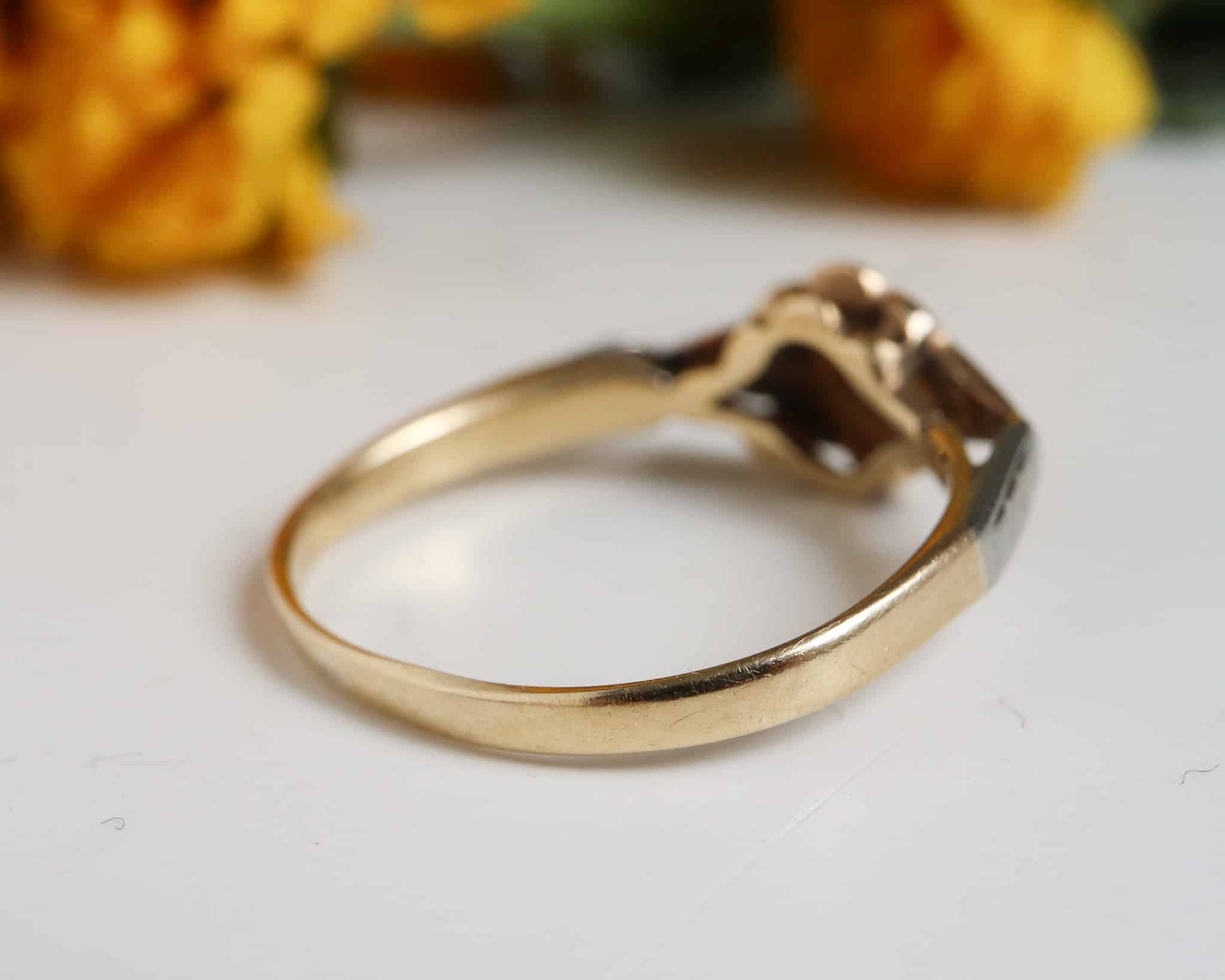 Art Deco Diamond Flower Head Ring - Aladdins Cave Jewellery