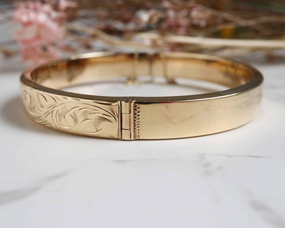 Vintage 9ct Gold Bangle 1964 - Aladdins Cave Jewellery