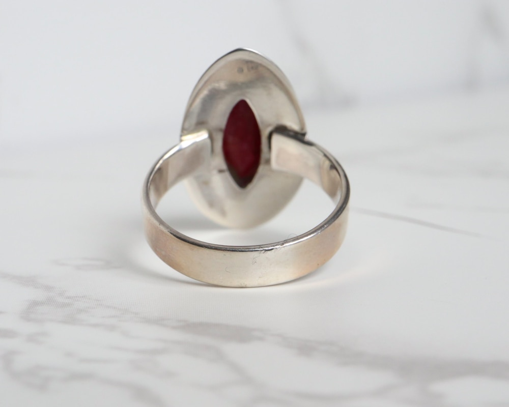 Silver and Ruby Ring - Aladdins Cave Jewellery