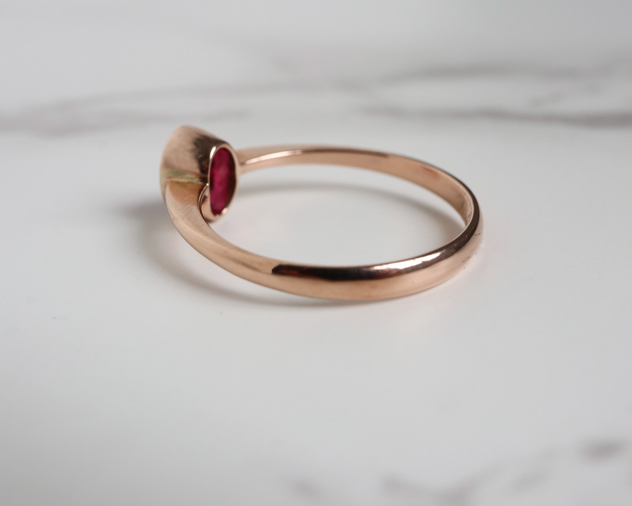 9ct Rose Gold Ruby Ring - Aladdins Cave Jewellery