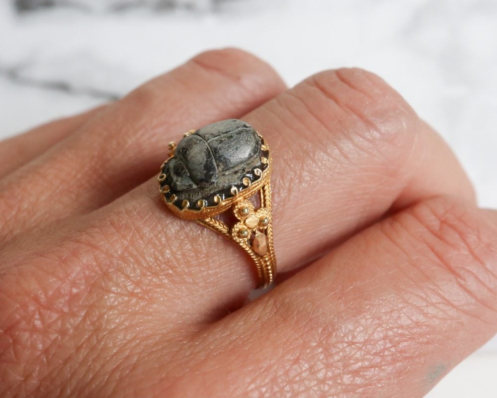 Egyptian Revival Scarab Ring- Aladdins Cave Jewellery