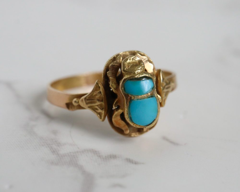 Egyptian Revival Scarab Beetle Ring - Aladdins Cave Jewellery