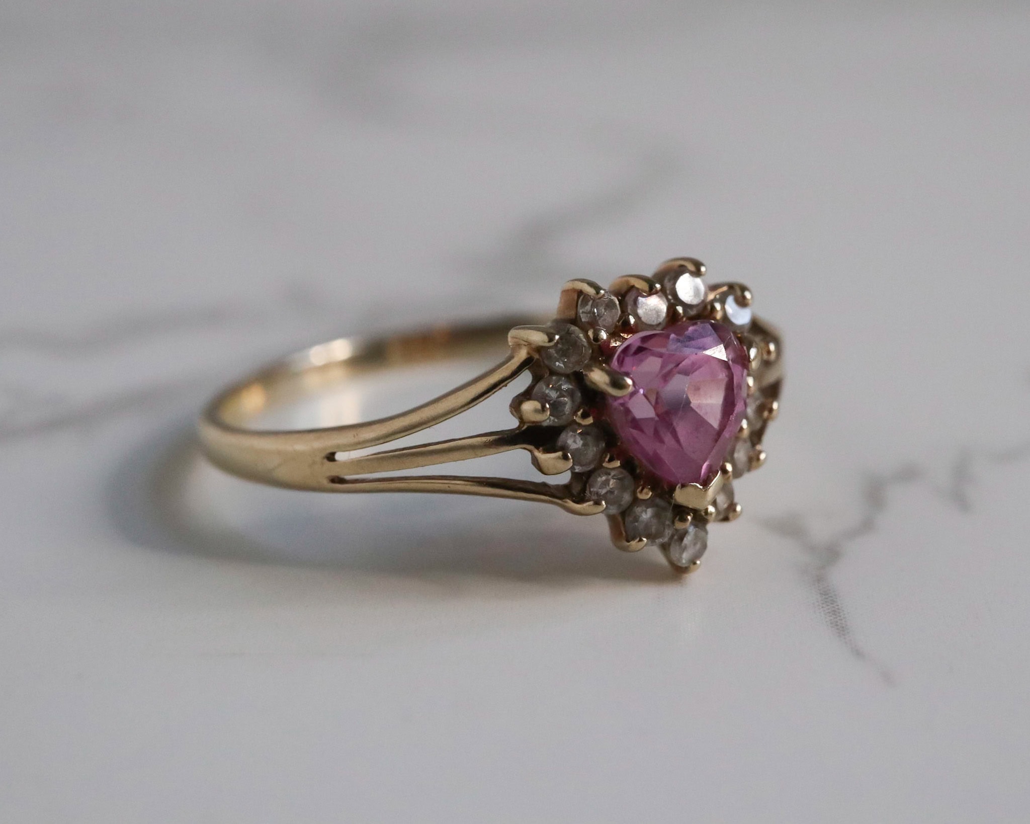 Vintage Ruby Heart Ring - Aladdins Cave Jewellery