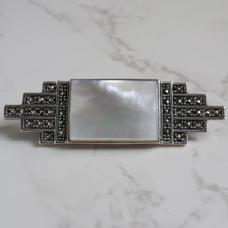 Silver and Marcasite Seahorse Brooch - Aladdins Cave Jewellery