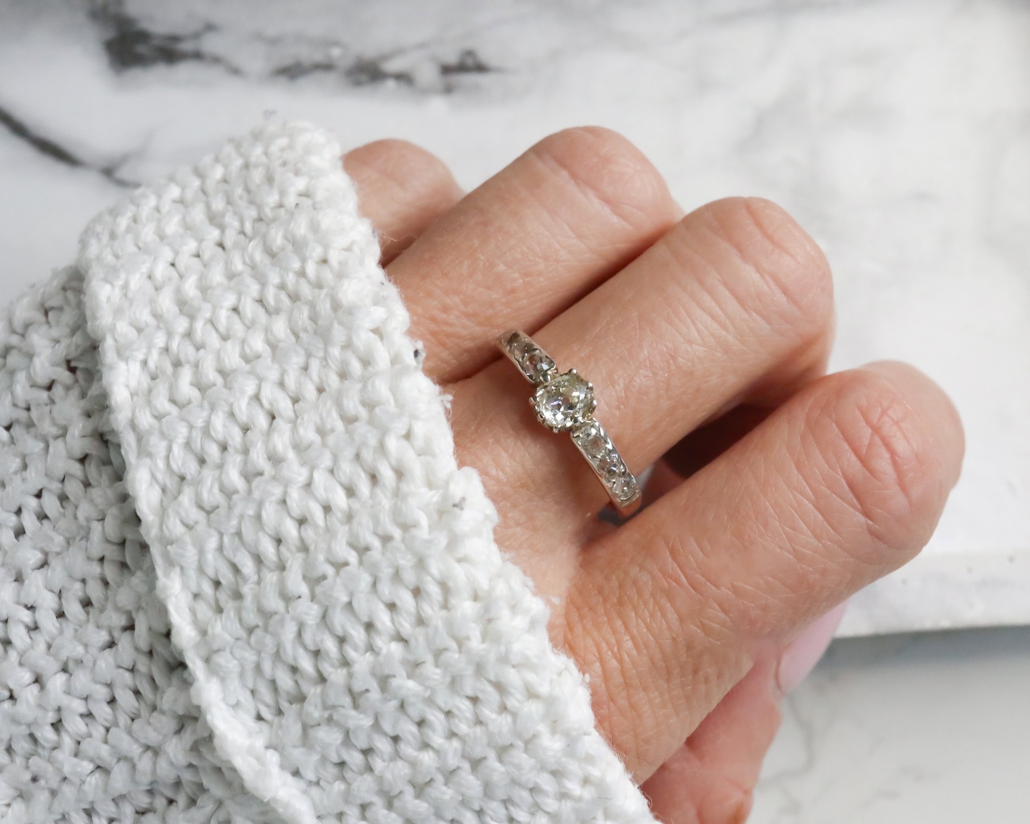 Victorian Diamond Solitaire Ring - Aladdins Cave Jewellery