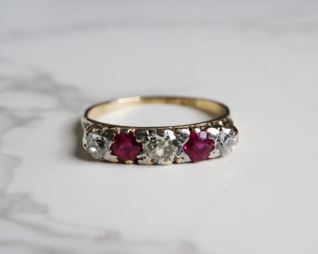 Victorian Ruby and Diamond Ring - Aladdins Cave Jewellery