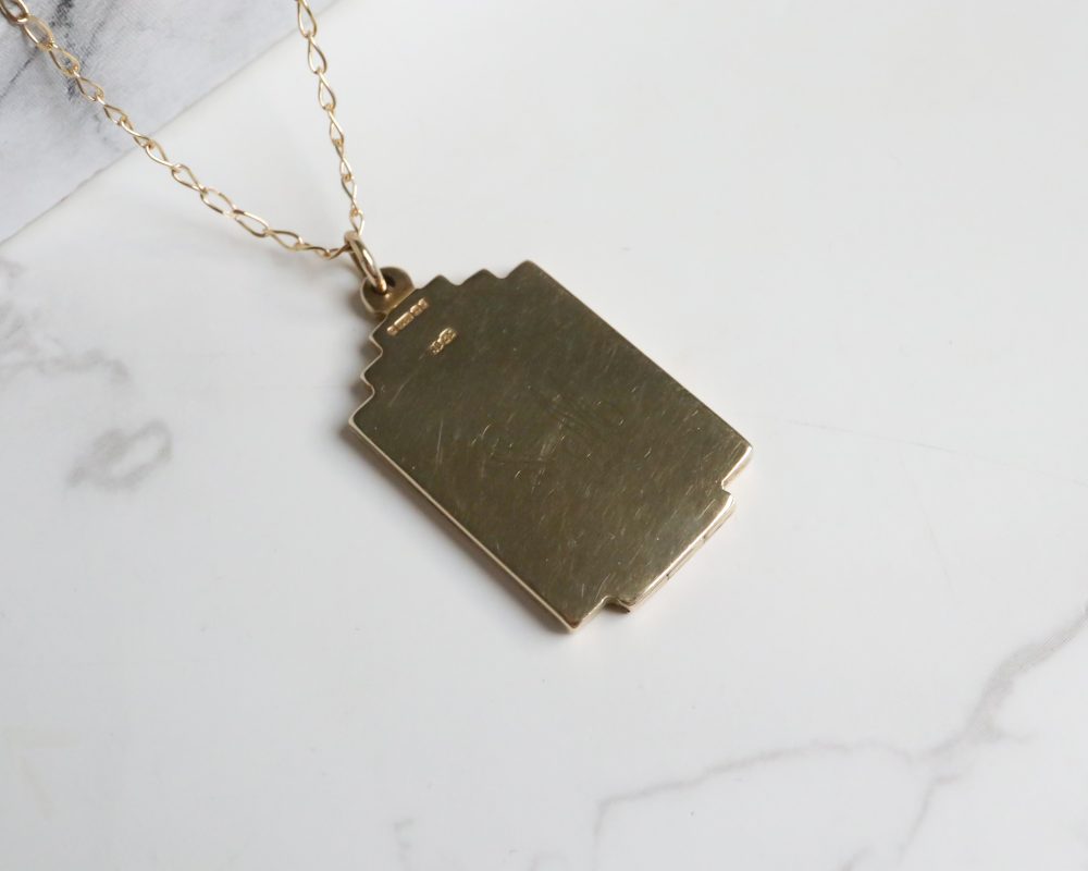 Art Deco 9ct Gold Locket and Chain - Aladdins Cave Jewellery