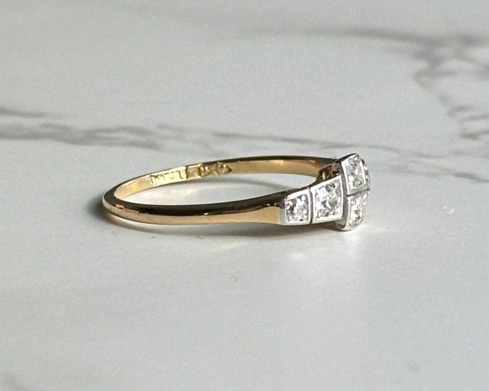 Antique 1930s Six Stone Diamond Ring - Aladdins Cave Jewellery