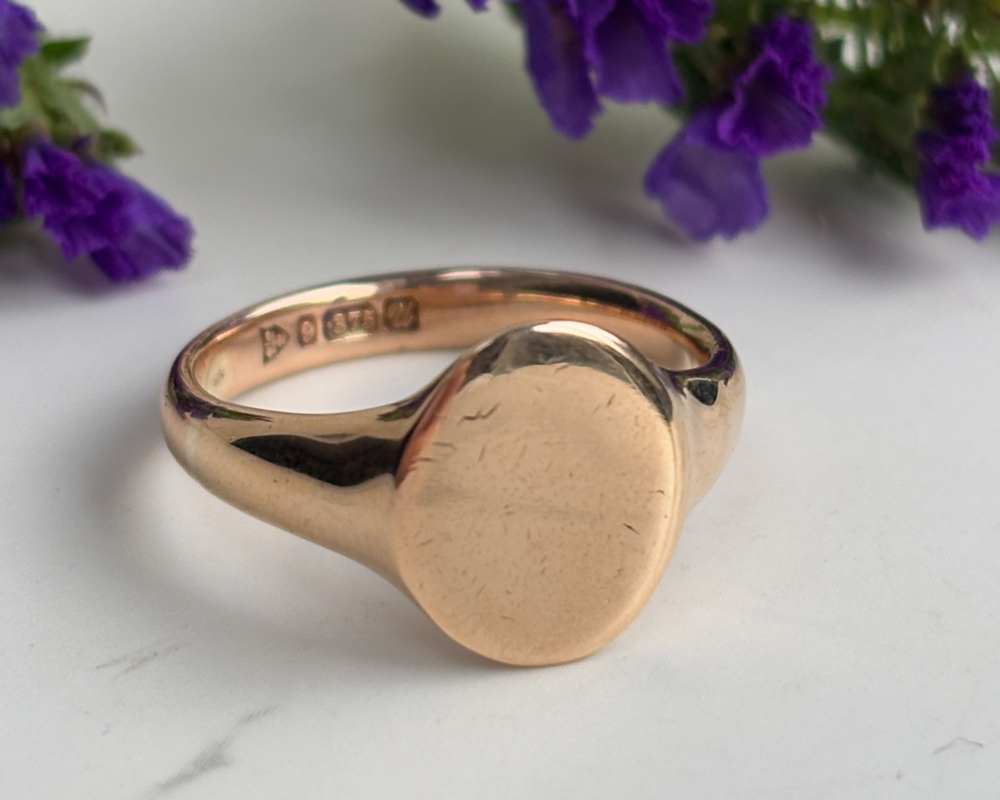 9ct Gold Signet Ring 1920 - Aladdins Cave Jewellery