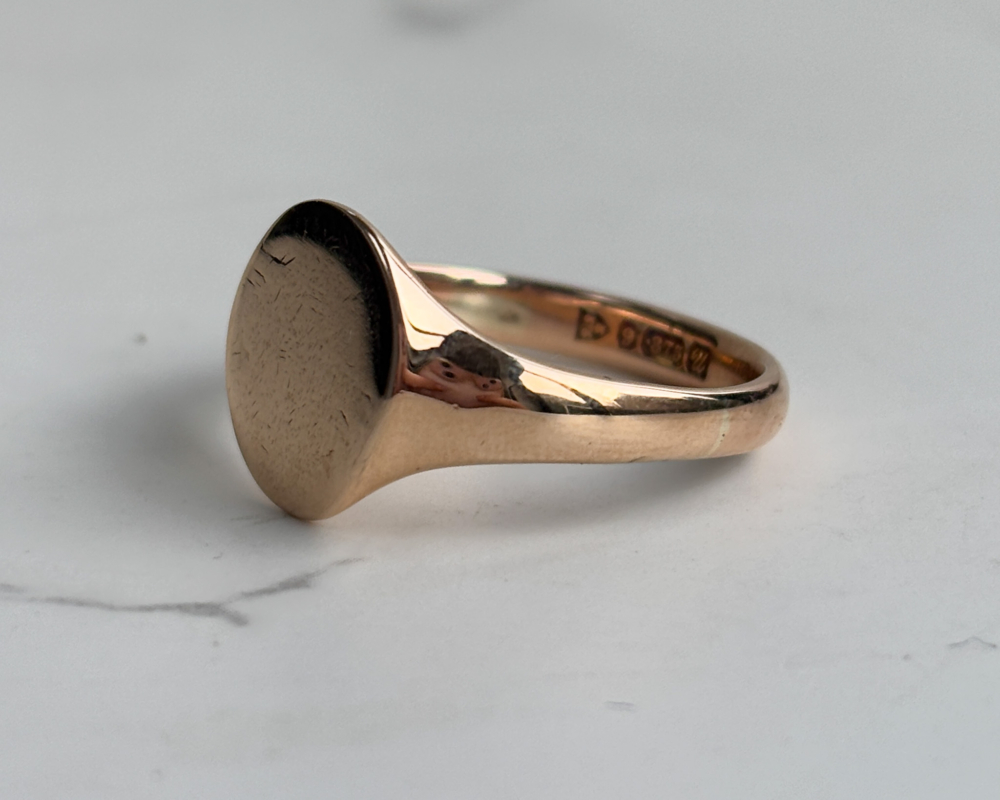 9ct Gold Signet Ring 1920 - Aladdins Cave Jewellery