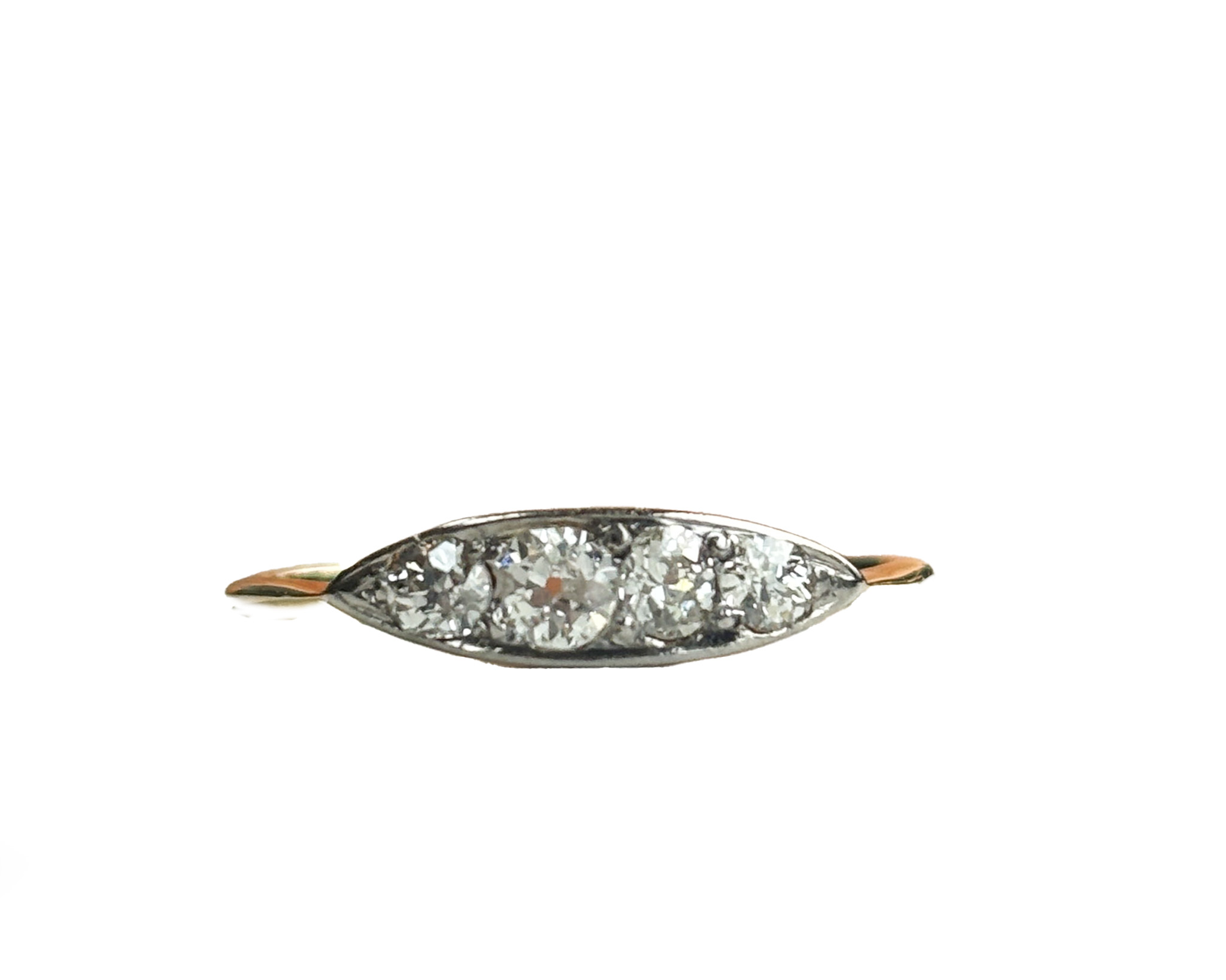 Art Deco Diamond Boat Shaped Ring - Aladdins Cave Jewellery