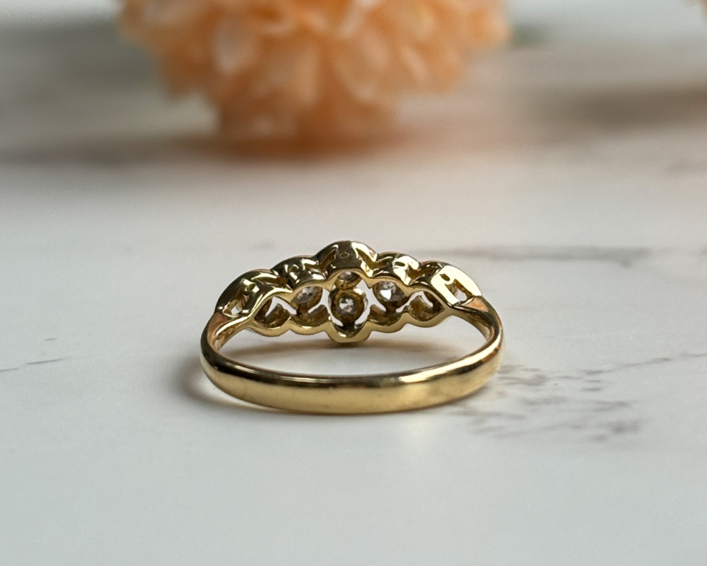 Art Deco Diamond Six Stone Ring - Aladdins Cave Jewellery
