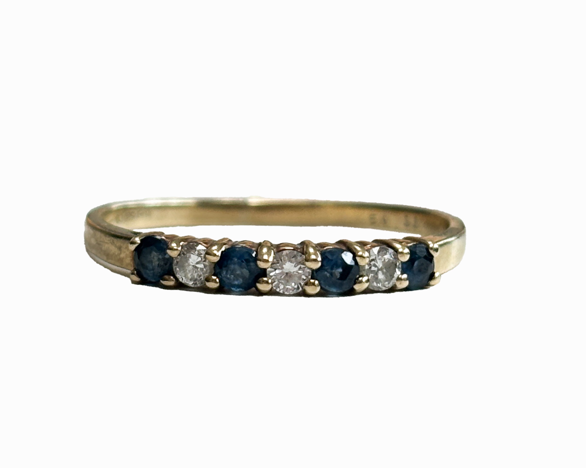 Vintage 9ct Gold Sapphire and Diamond Stacking Ring - Aladdins Cave ...