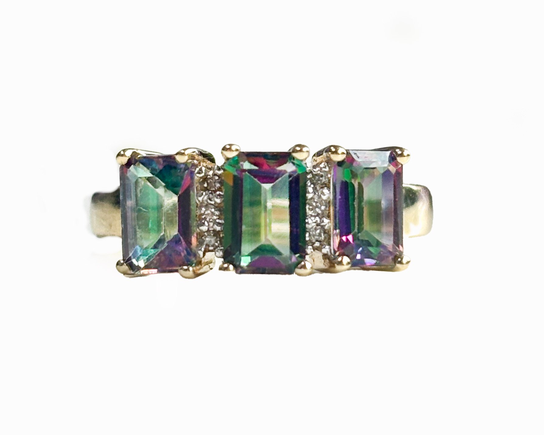 Vintage Mystic Topaz Ring 9ct Gold - Aladdins Cave Jewellery